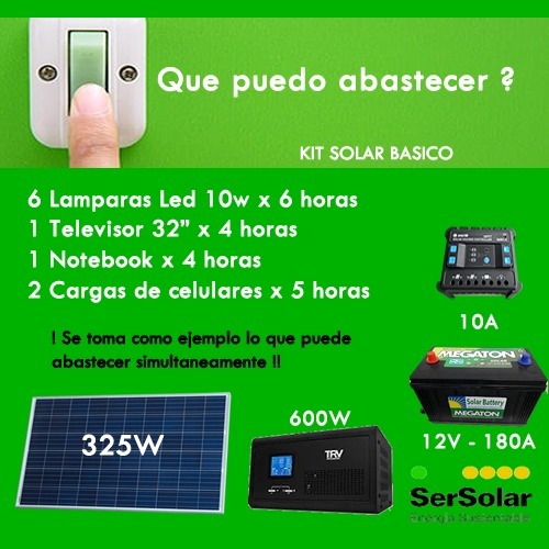 1 KIT SOLAR BASICO SERSOLAR